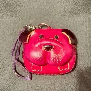 Handmade | Bags | Handmade Dark Pink Leather Bulldog Coin Purse Cute ...